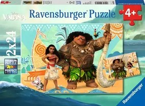 RAVENSBURGER Puzzle Odvážná Vaiana: Přátelé / 2x24 dílků