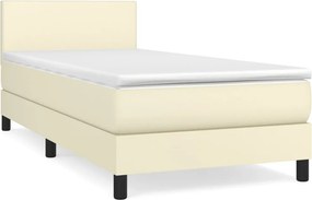Box spring postel s matrací krémová 100x200 cm umělá kůže 3140989