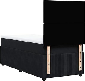 Box spring postel s matrací černá 90x200 cm samet 3292234