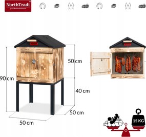 TRENDIE Udírna dřevěná s kovovou střechou