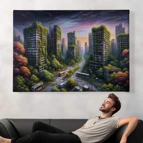 Obraz na plátně - Opuštěné zarostlé velkoměsto FeelHappy.cz Velikost obrazu: 120 x 80 cm