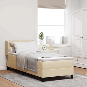 Postel s boxspringem s čelo Krémová 200 x 80 cm textil 3341137