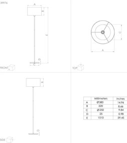 Eglo 39976 - Stojací lampa CASUARITA 1xE27/40W/230V modrá/zlatá