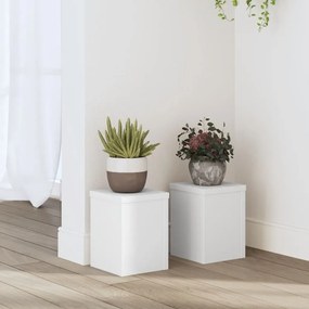 Stojany na rostliny 2 ks bílé 15 x 15 x 20 cm kompozitní dřevo