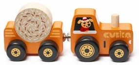 CUBIKA Traktor s vlekem - dřevěná skládačka s magnetem
