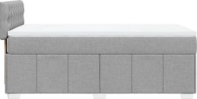 Box spring postel s matrací světle šedá 80 x 200 cm textil 3286902