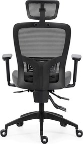 Ergonomická kancelářská židle MERTON - šedá síťovina