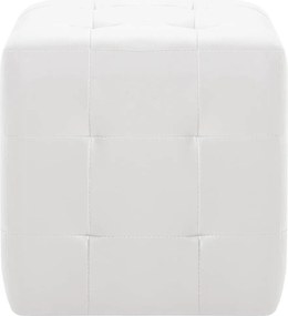 Taburety 2 ks bílé 30 x 30 x 30 umělá kůže 278389