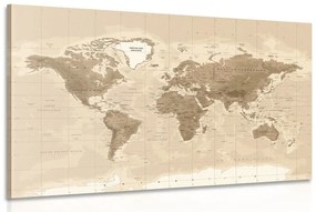 Obraz nádherná vintage mapa světa - 90x60 cm