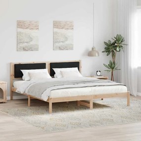 Rám postele s čelo Černá 200 x 200 cm Masivní borové dřevo 3394230