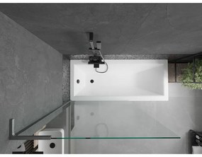 Mexen Next, vanová zástěna 1-křídlová 100 x 150 cm, fixní křídlo, 6 mm čiré sklo, broušený grafit profil, 895-100-000-03-00-66