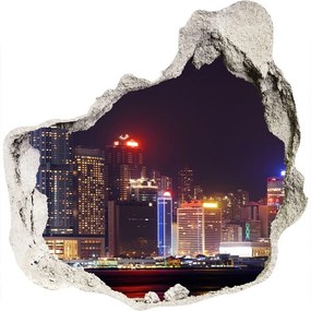 Wallmuralia Fototapeta díra na zeď Hongkong noc 75x75 cm