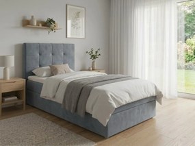 Čalouněná postel boxspring DIRELIS TRINITY 90x200 cm šedá Matrace: Matrace Bonell pružinová