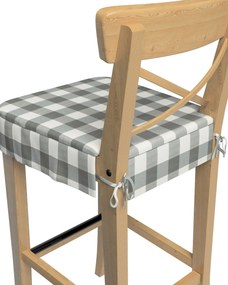 Sedák na židli IKEA Ingolf - barová barva šedá látka vzorované