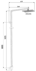 Mereo sprchová souprava Quatro a sprchová baterie Zuna 100mm CB609AZ