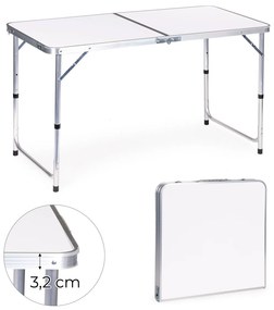 Skládací turistický stůl Veloca 120x60 cm bílý
