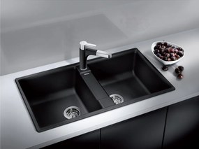 Blanco Zia 9, silgranitový dřez 860x500x190 mm, 2-komorový, černá, BLA-526029