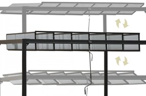 Zahradní altán s plochou střechou a LED osvětlením 3 × 3 m