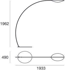 Stilnovo 8165 Diphy_FL, oblouková stojací lampa se stmívačem, 30W LED 3000K, výška 196cm