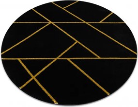 Kusový koberec Emerald geometric 1012 black and gold kruh, 200x200 (priemer) kruh, čierna, chodba / predsieň, Dywany Łuszczów