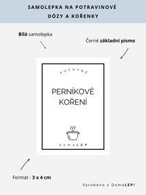 Samolepka na kořenky PERNÍKOVÉ KOŘENÍ bílá 3 × 4 cm základní písmo