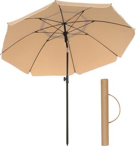 Slunečník SOLARA, Ø160 cm, světle hnědá (taupe) SongmicsHome