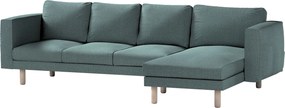 Potah na pohovku IKEA Norsborg 4-místná se šezlongem barva modrá látka pletený vzor