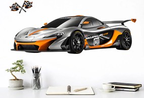 McLaren P1 GTR textilní přelepitelná samolepka na zeď arch 100 x 31 cm