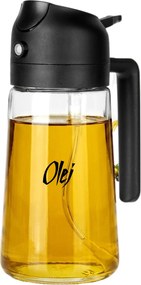 VILDE Skleněný rozprašovač a dávkovač na olej 2v1 450ml - čiré sklo