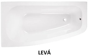 BESCO Asymetrická vana LUNA Nožičky k vaně - S nožičkami, Rozměr vany - 150 × 80 cm, Způsob provedení - Levé VANLUN150L+OLVPINOZ