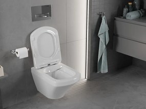 Mexen Vito WC mísa Rimless s pomalu sklopnou deskou slim, duroplast, bílý lesk - 30174000