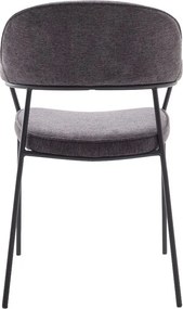Tmavě šedá jídelní židle s područkami Kindersley – Unique Furniture