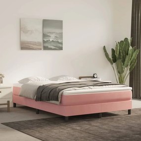 Box spring postel s matrací růžová 140x200 cm samet 3144338
