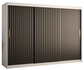 Šatní skříň RIFLO 1 Abika 250/200/62 barevné provedení: bílý mat-černý mat