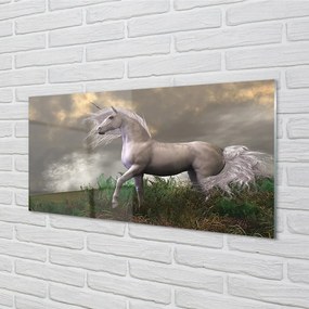 Obraz na skle Unicorn mraky 140x70 cm