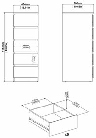 Tvilum Komoda Simplicity 233 beton/bílý lesk