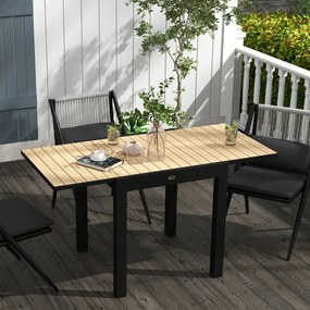 Outsunny jídelní stůl zahradní stůl pro 6 osob rozkládací až do 70 kg nosnost hliník žlutá 81/162 x 80 x 75 cm pro terasu a balkon | Aosom.de