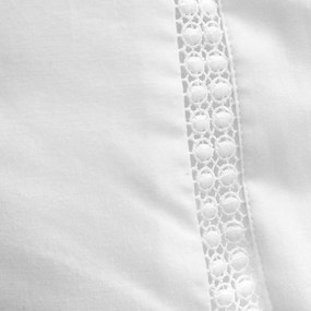 Bílé bavlněné povlečení na dvoulůžko 200x200 cm Oxford Lace Trim – Bianca