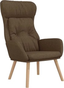 Relaxační křeslo s podnožkou hnědé textil 3097753