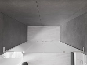 Mexen Velar L Duo, posuvné sprchové dveře do otvoru 200 cm, 8mm sklo námraza, bílá matná, 871-200-003-32-20