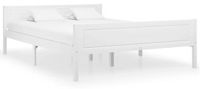 Rám postele masivní borové dřevo bílý 160 x 200 cm