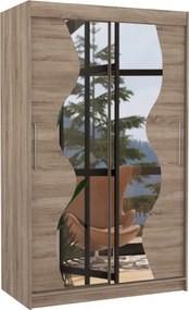 ADRK Furniture Skříň posuvná se zrcadlem OSWALD 120