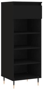 vidaXL Botník černý 40x36x105 cm kompozitní dřevo