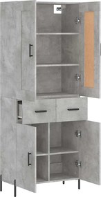Skříň highboard betonově šedá 69,5x34x180 cm kompozitní dřevo 3199885