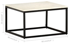 vidaXL Konferenční stolek bílý 60x60x35 cm pravý kámen mramorový vzor