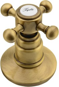 Sapho Reitano Rubinetteria, ANTEA tříprvková umyvadlová baterie s retro hubicí, s výpustí, bronz, 3226