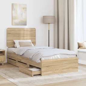 Rám postele s čelo Sonoma dub 100 x 200 cm Inženýrské dřevo 3412625