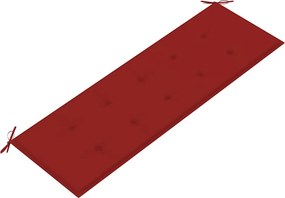 Lavice Batavia s červenou poduškou 150 cm masivní teakové dřevo 3100832