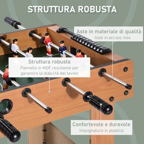 HOMCOM Profesionální fotbalový stůl pro děti a dospělé s MDF dřevěnými tyčemi 92x46x78cm
