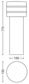 PH 17406/47/P0 Hue White Venkovní sloupkové svítidlo Philips Tuar 17406/47/P0 nerez, 2700K, 77cm - PHILIPS HUE (915005561701)